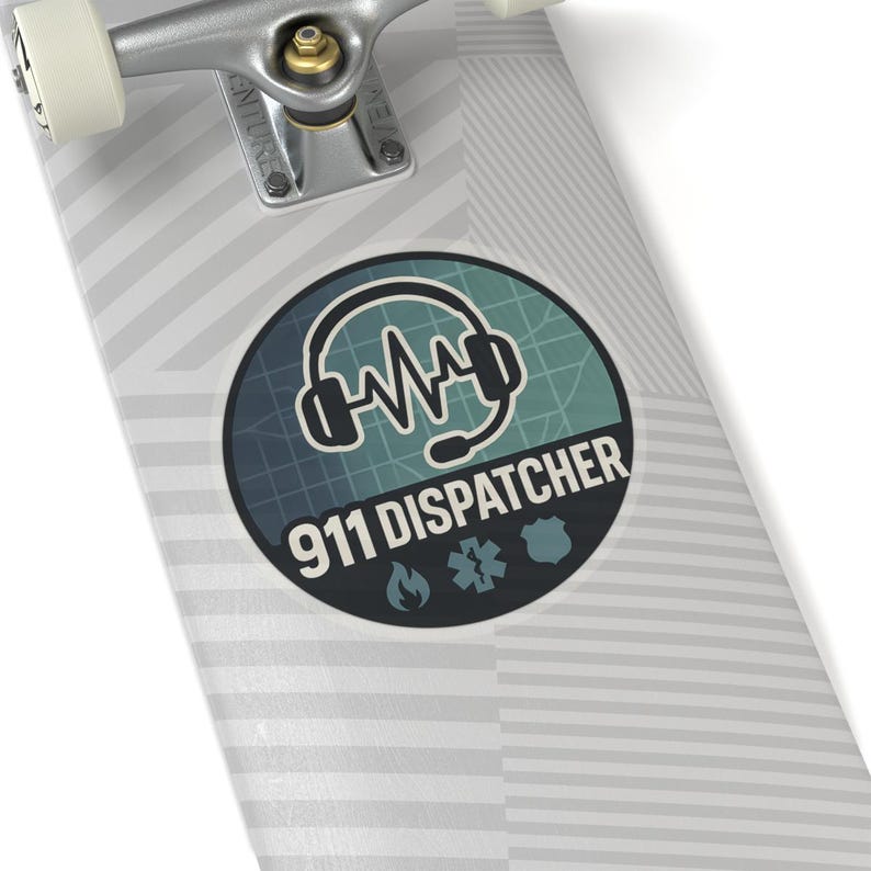 Sticker for 911 Dispatchers - Retro Headset Heartbeat Line Emergency ...