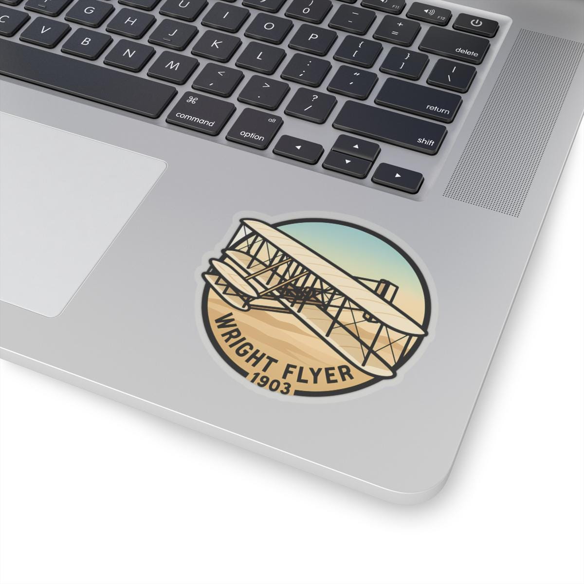 Sticker for Aviation Lovers, Wright Flyer 1903 Biplane Decal, Kitty ...
