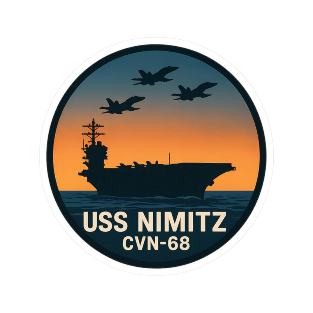 Sticker for Navy Sailors USS Nimitz CVN-68 Sunset Aircraft Carrier ...