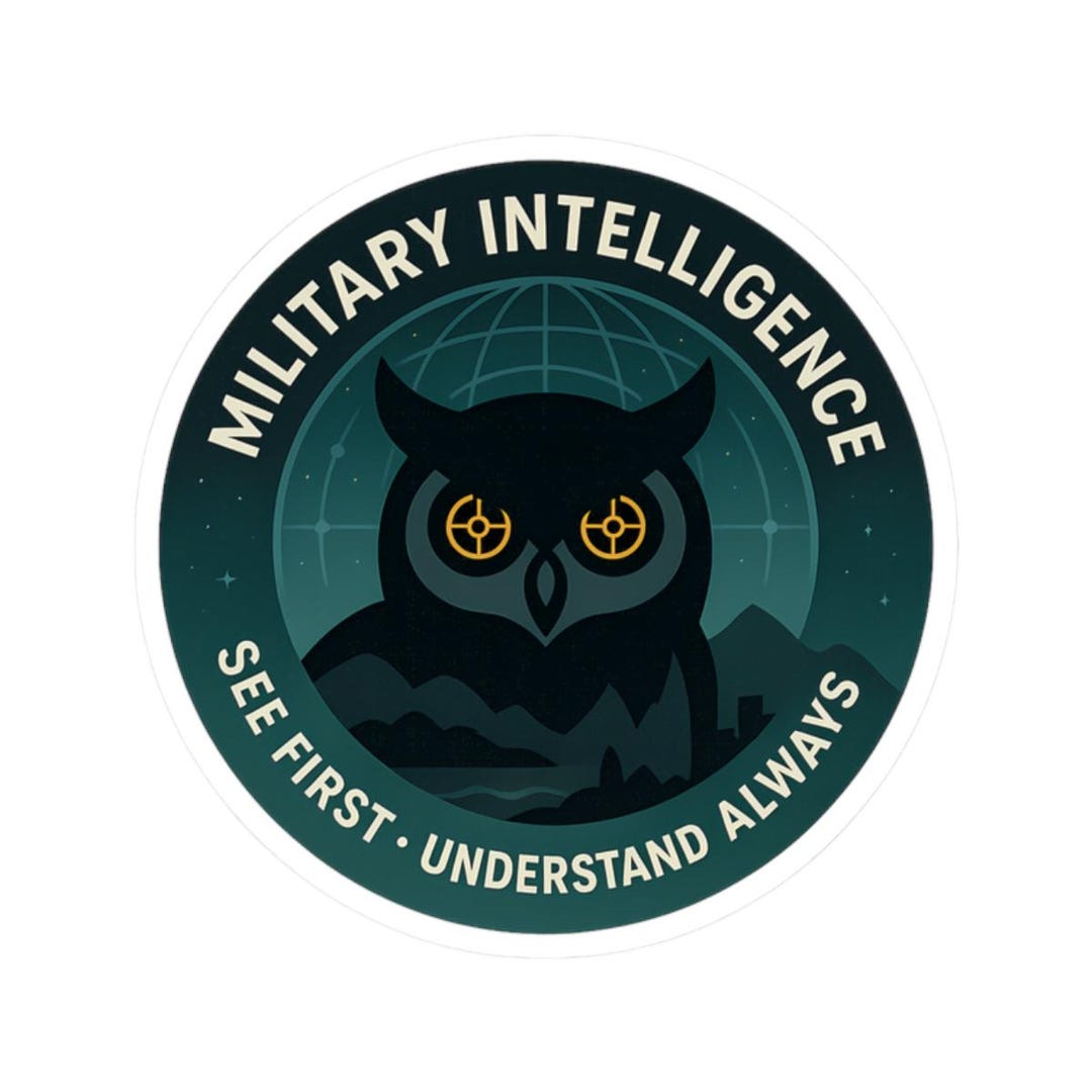 Sticker for Military Intelligence Soldiers - Owl Emblem Gift for ...