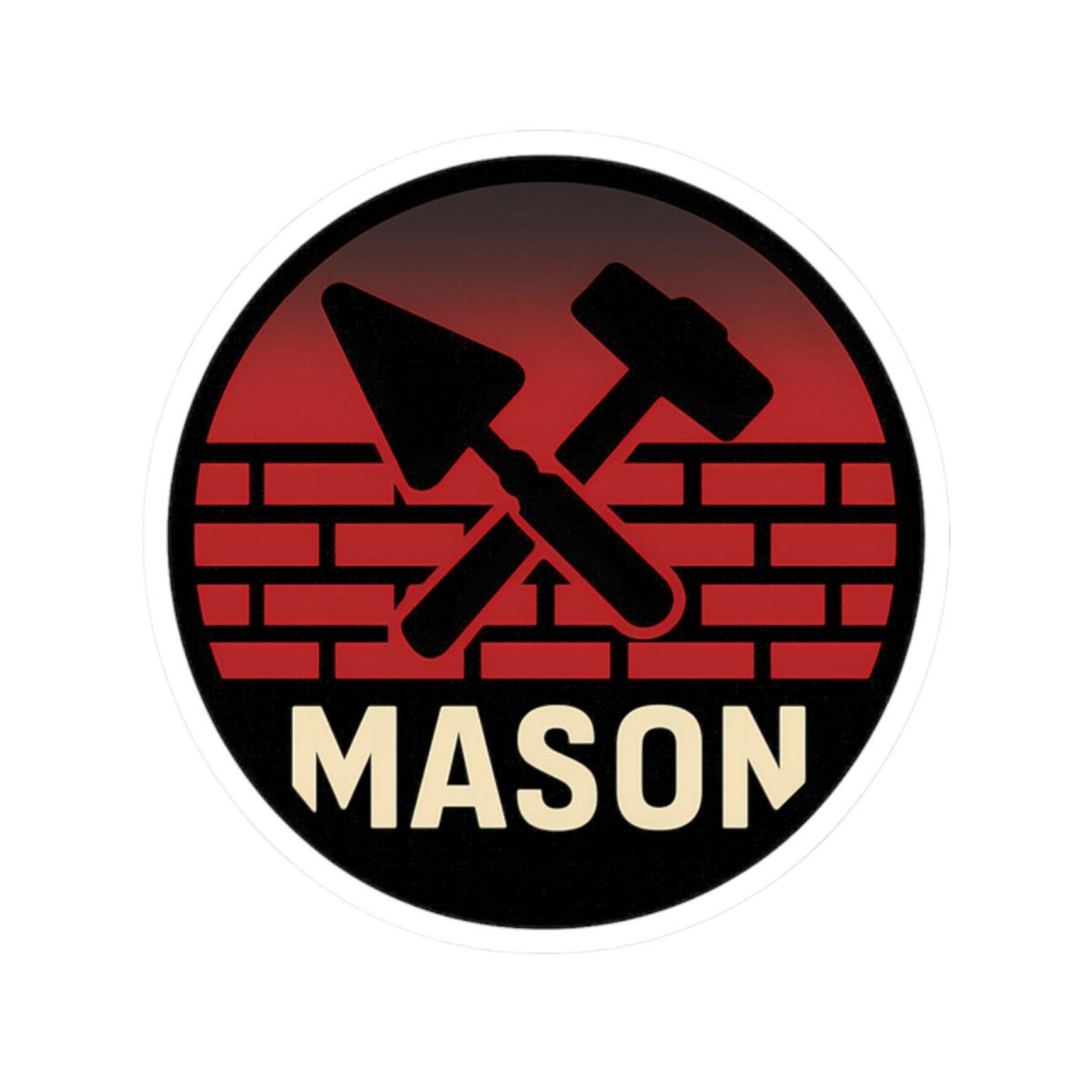 Sticker for Masons, Bricklayers & Construction Workers - Retro Masonry ...