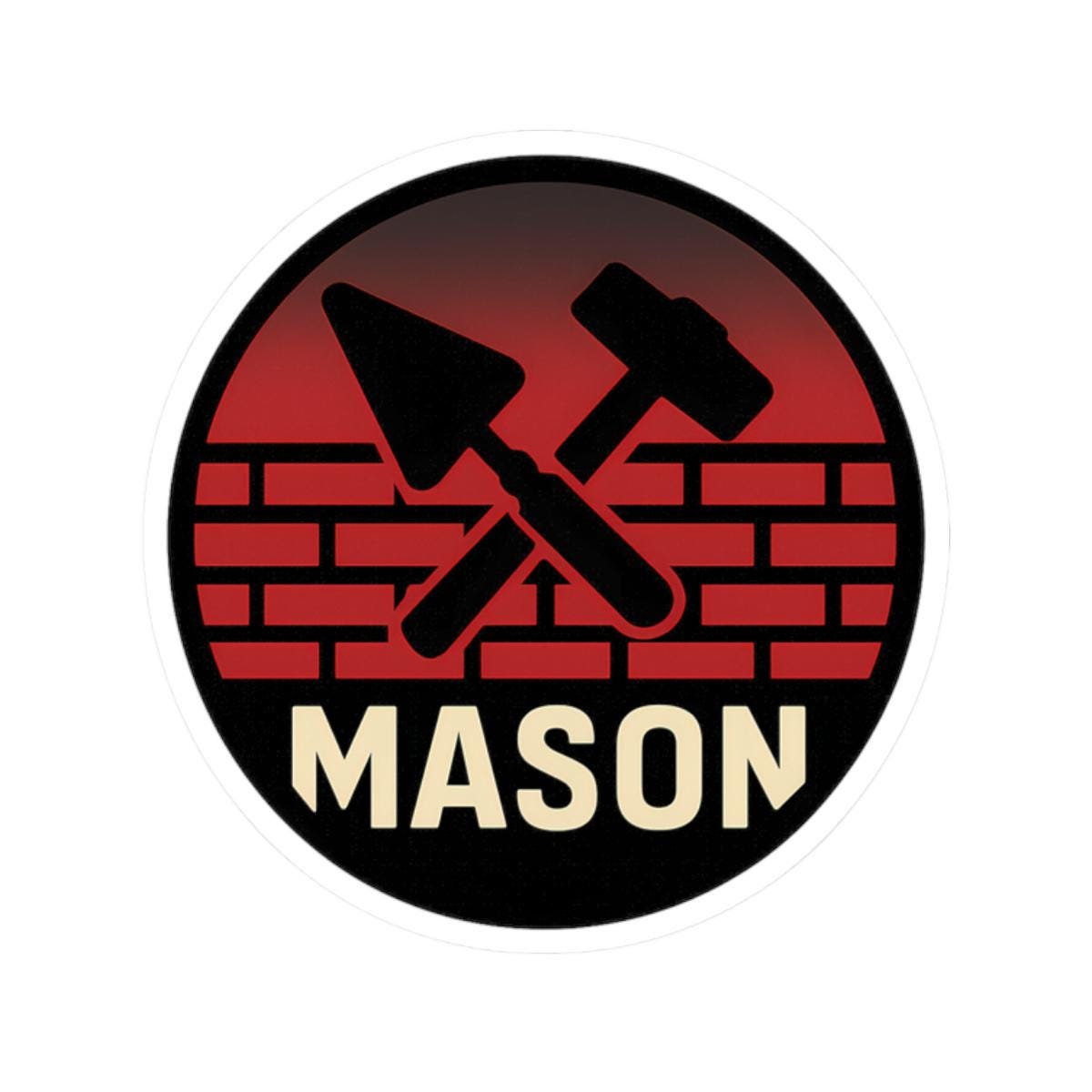 Sticker for Masons, Bricklayers & Construction Workers - Retro Masonry ...