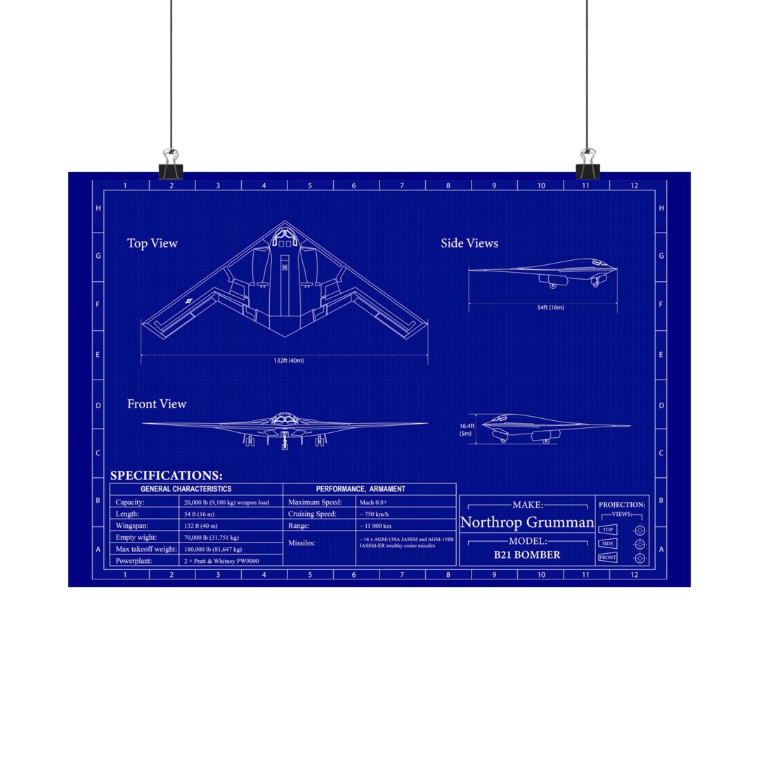 B21 Raider Schematics Drawings Matte Horizontal Posters - Etsy