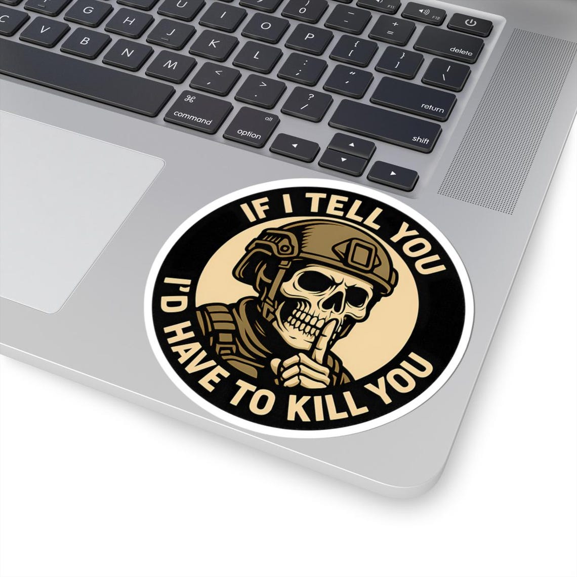 Funny Military Skull Sticker for Veterans, Dark Humor Tactical Decal ...