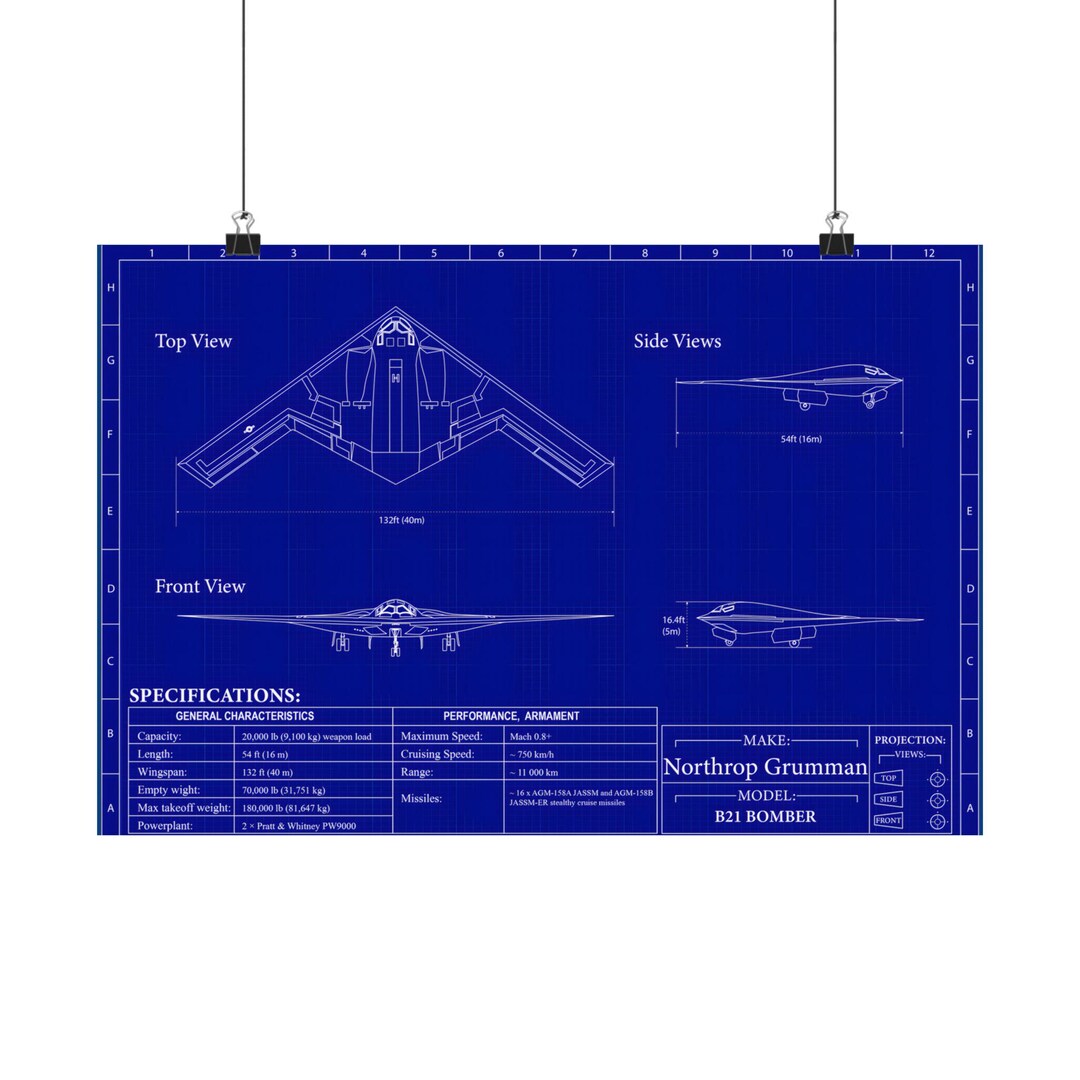 B21 Raider Bomber Poster for Air Force Airmen, Aviation Enthusiasts ...