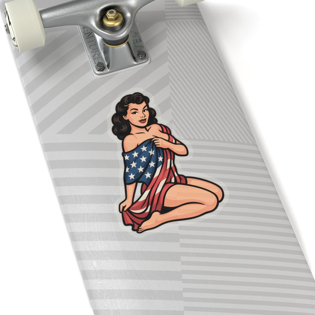 Pinup Girl Sticker for Patriots, Americans, USA Flag Decal, Vintage 4th ...