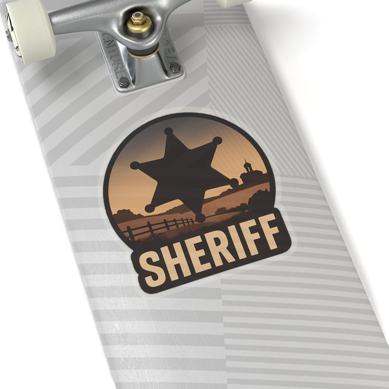 Sticker for Sheriffs & Law Enforcement - Western Sheriff Badge Sunset ...