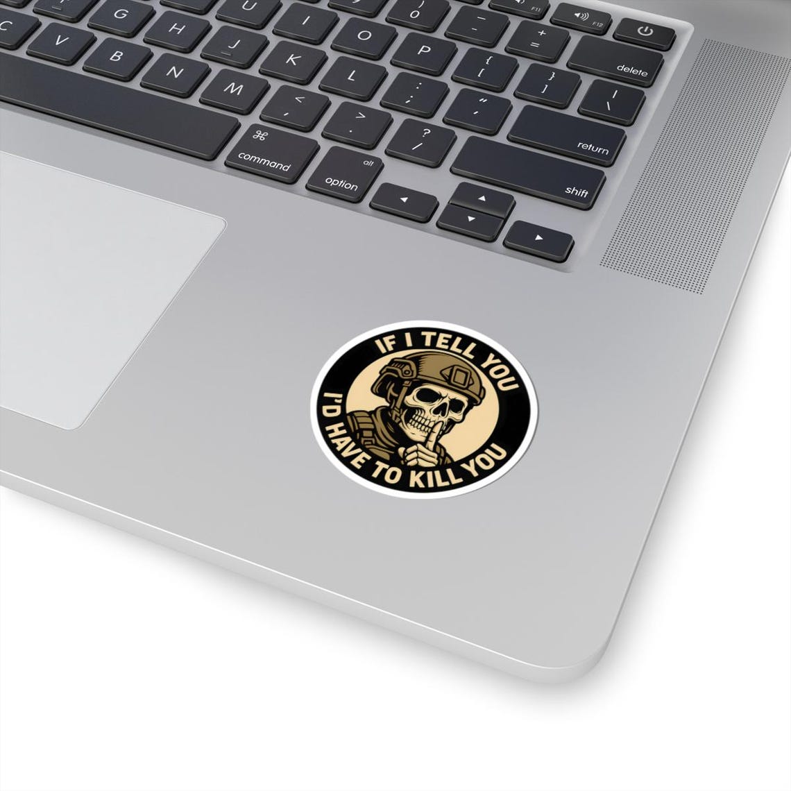 Funny Military Skull Sticker for Veterans, Dark Humor Tactical Decal ...