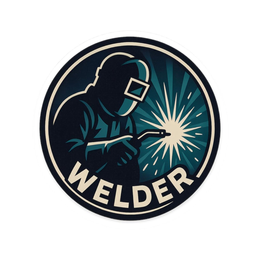 Sticker for Welders - Vintage Welder Badge Decal, Round Welding Sticker ...
