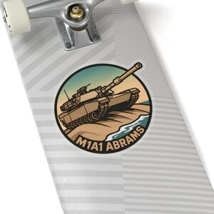 Sticker for Tank Lovers, M1A1 Abrams Patch Style Decal, Desert Sunset ...