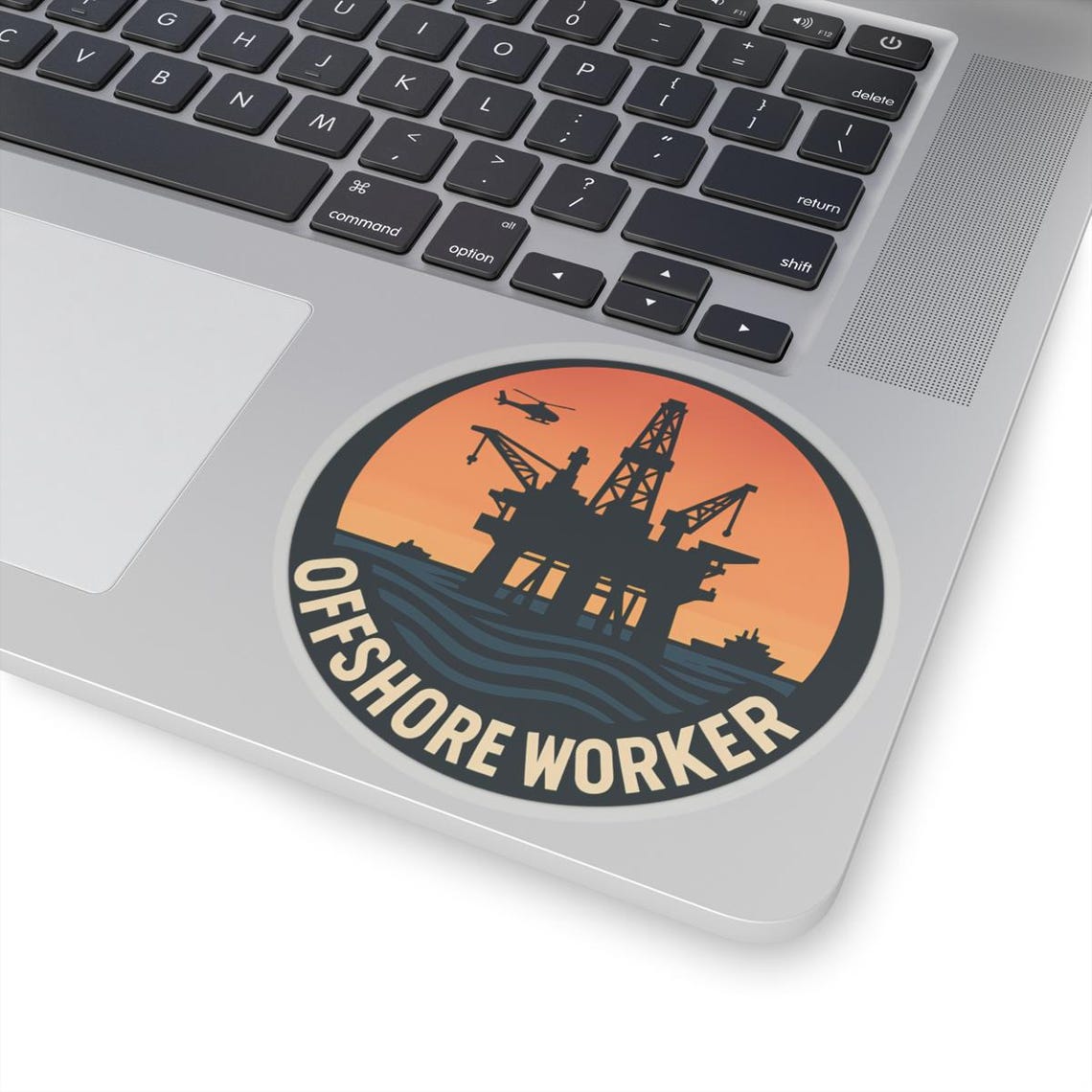 Sticker for Offshore Workers - Oil Rig Platform Sunset Decal for ...