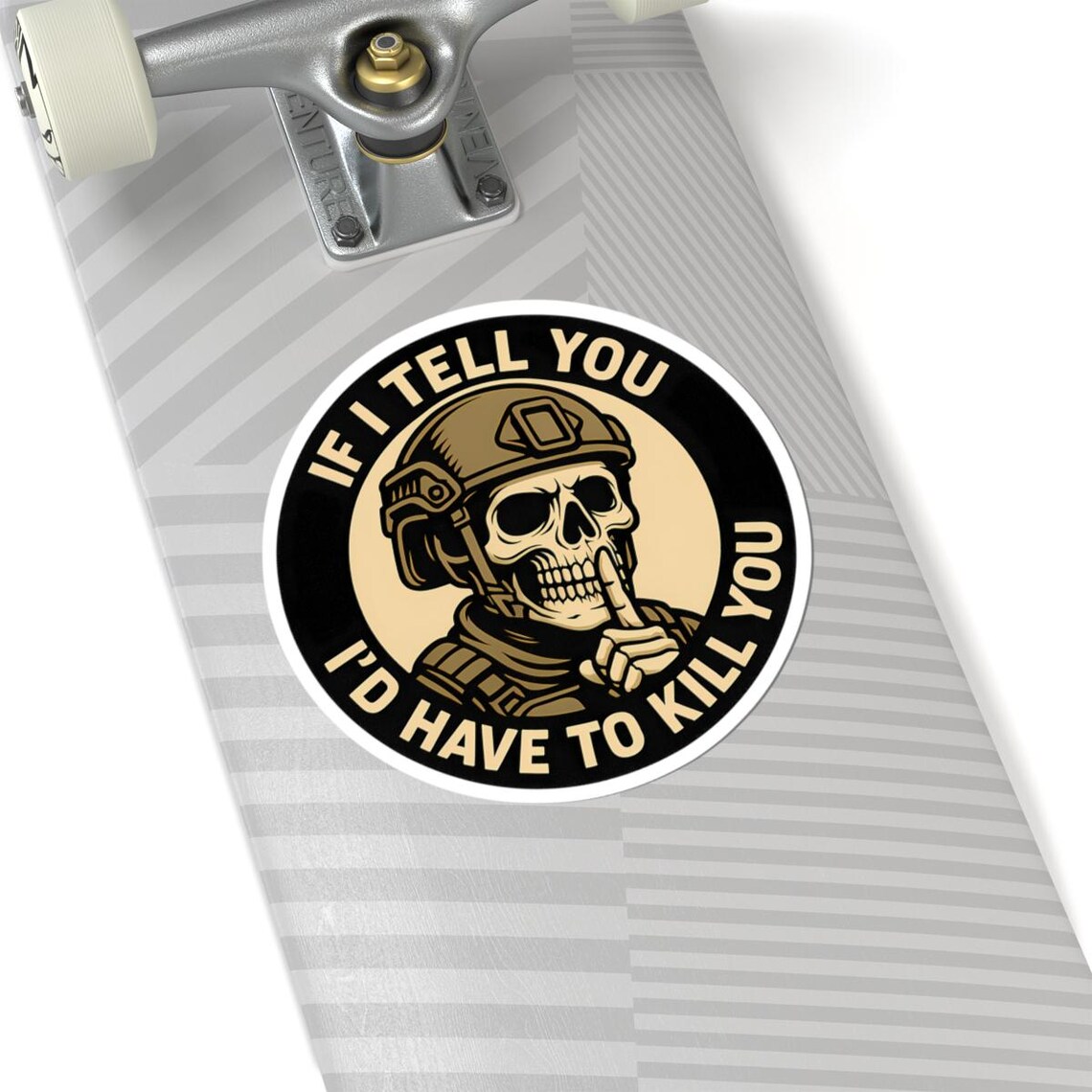 Funny Military Skull Sticker for Veterans, Dark Humor Tactical Decal ...
