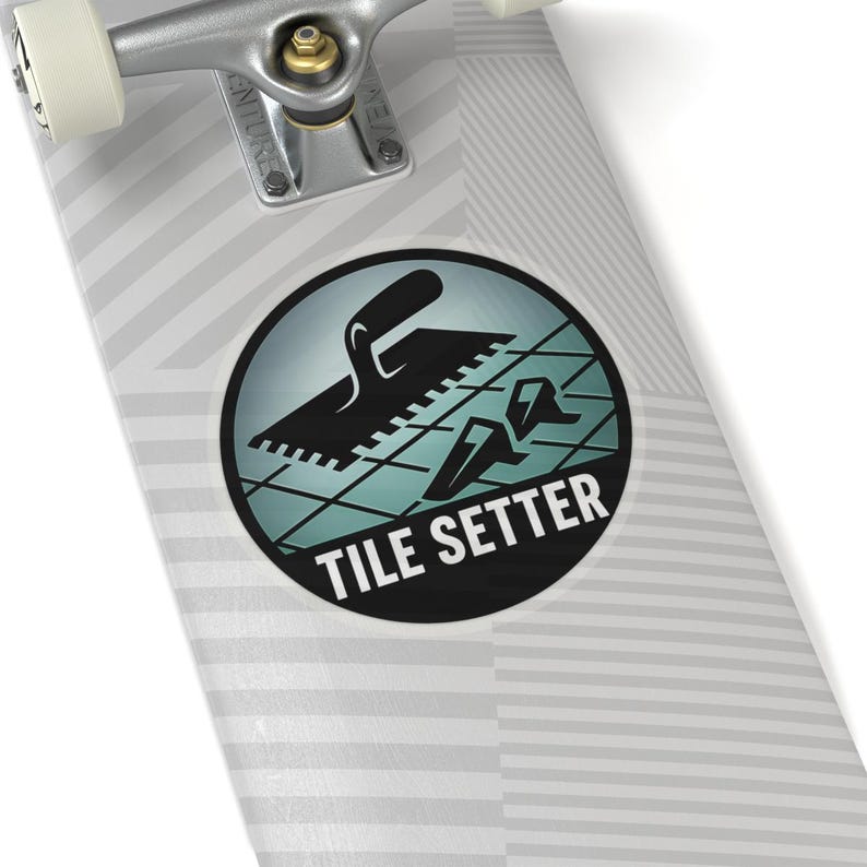 Sticker for Tile Setters - Retro Tile Trowel Badge Decal, Flooring ...
