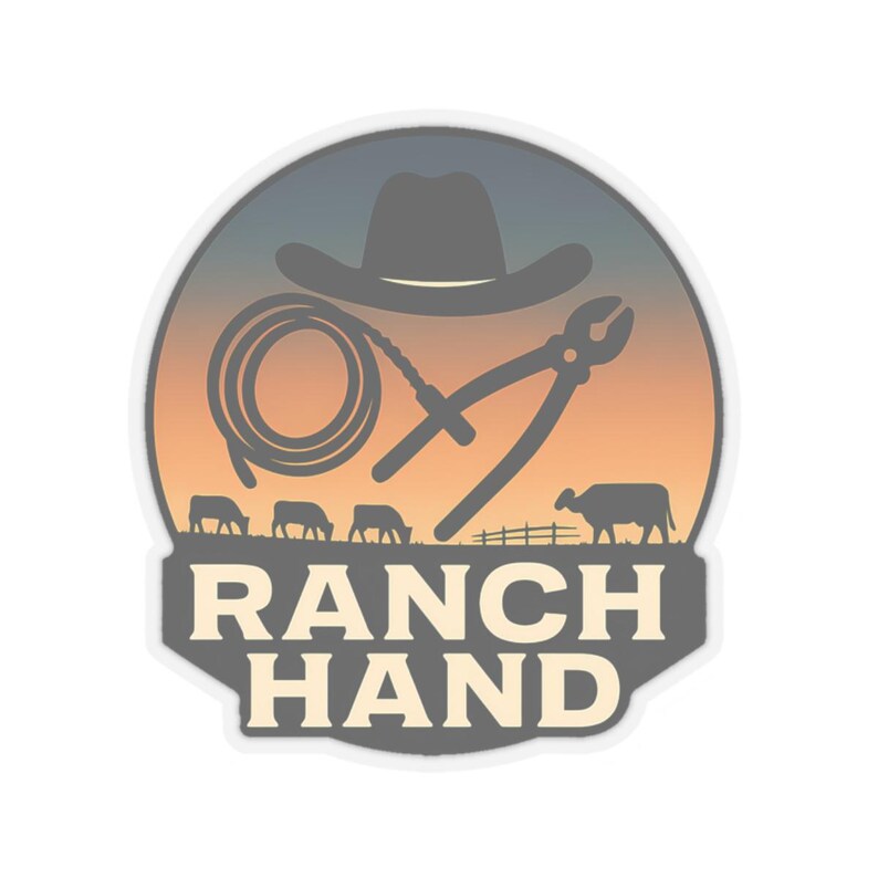 Sticker for Ranch Hands & Cowboys - Western Ranch Hand Badge Decal ...