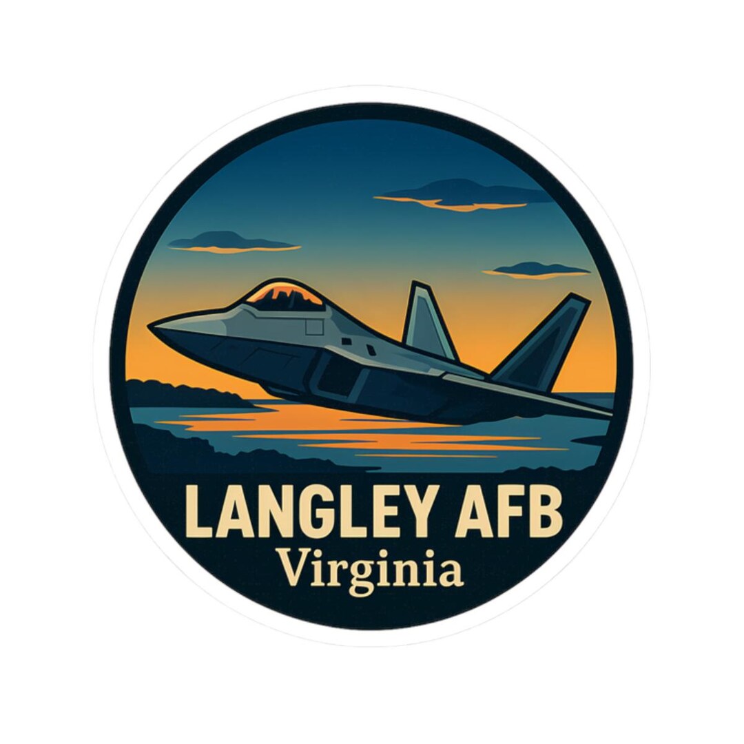Langley AFB Virginia Fighter Jet Sticker for Air Force Airman, Veterans ...