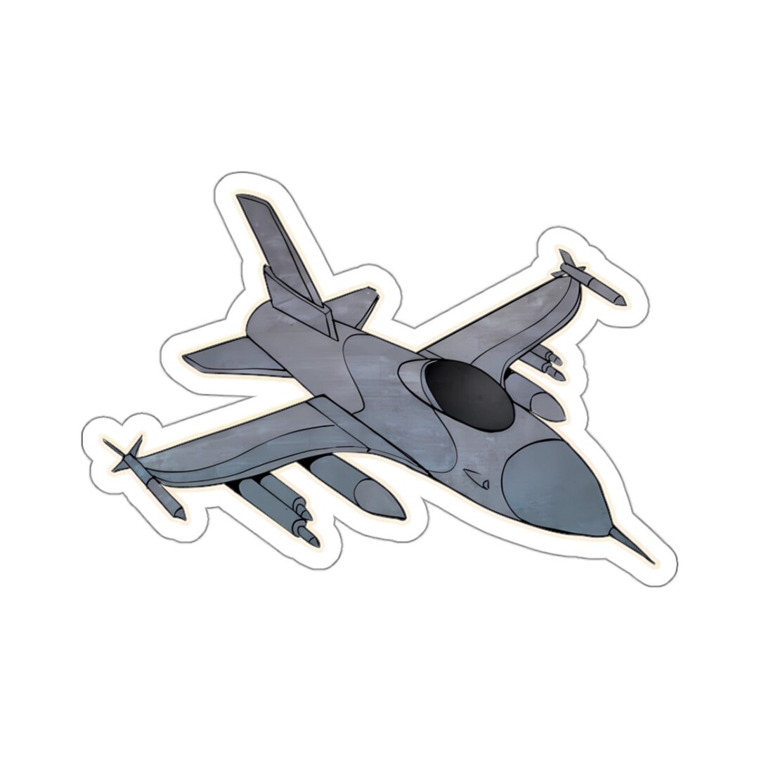 F-16 Fighting Falcon Fighter Jet Plane, Sticker for Air Force Airmen ...