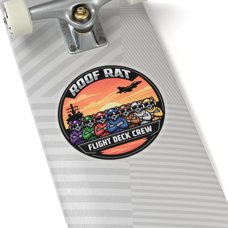 Sticker for Naval Flight Deck Crew, Roof Rat Sunset Jet Badge, Carrier ...