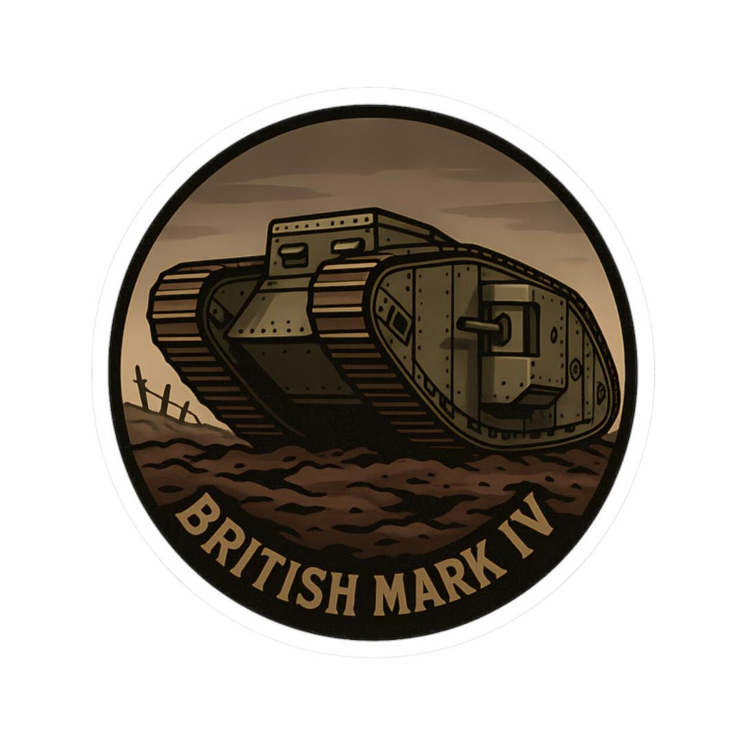 Sticker for History Buffs, British Mark IV Tank Decal, WWI Trench ...