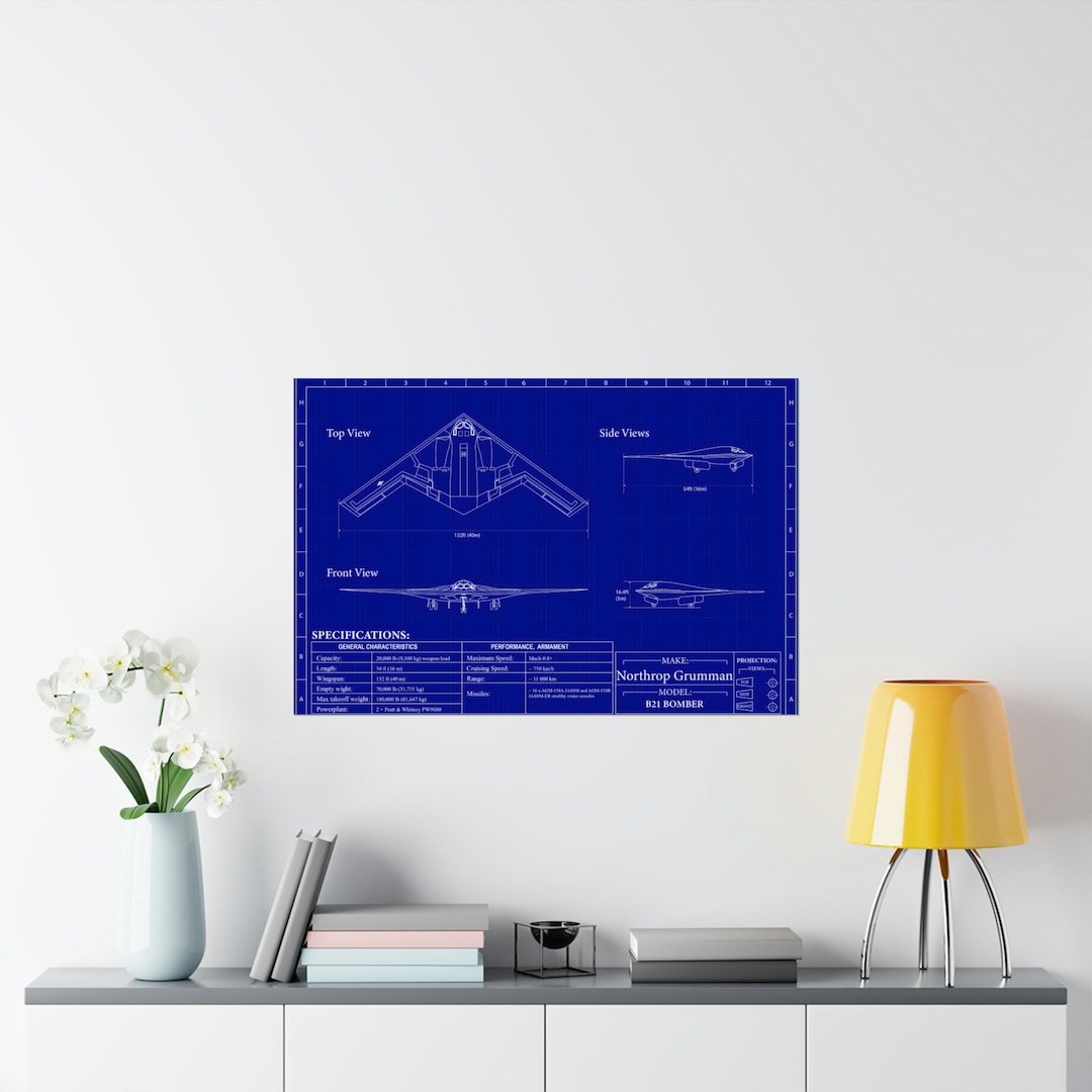 B21 Raider Schematics Drawings Matte Horizontal Posters - Etsy Canada