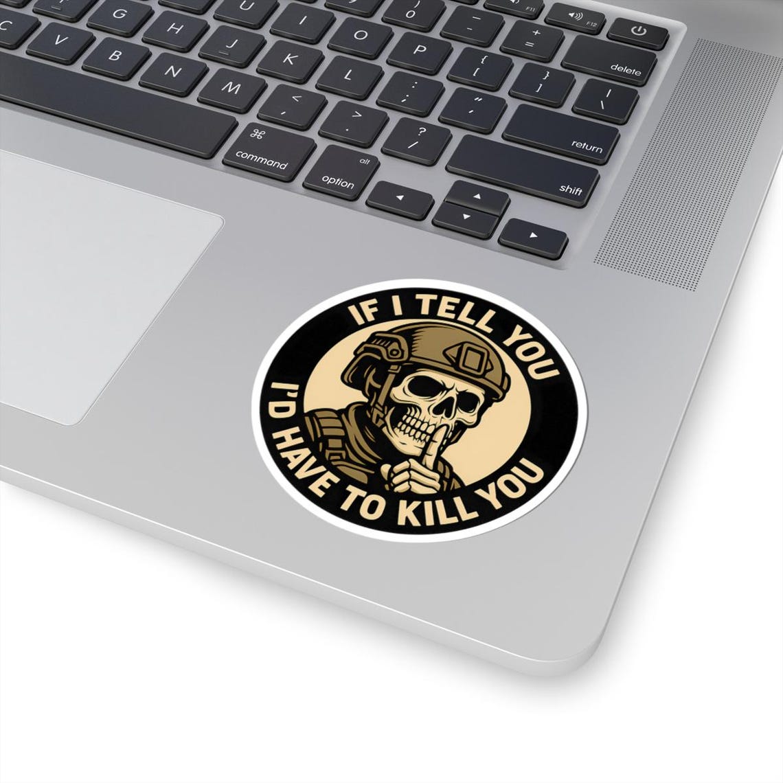 Funny Military Skull Sticker for Veterans, Dark Humor Tactical Decal ...