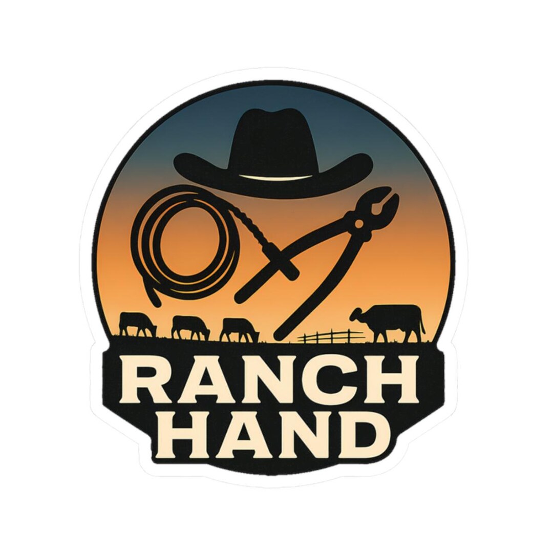 Sticker for Ranch Hands & Cowboys - Western Ranch Hand Badge Decal ...