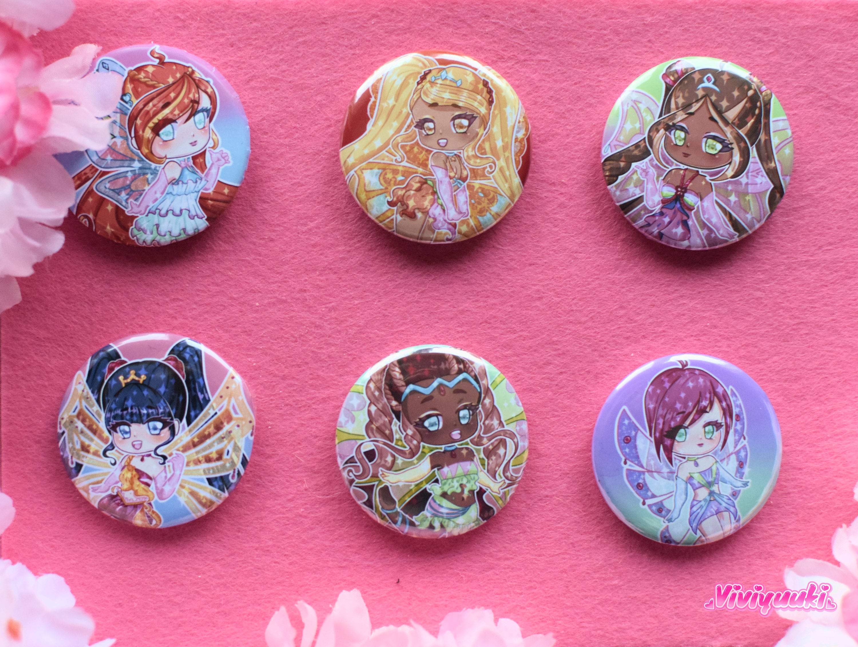 Magical Fairy Buttons Magical Girl Fairy Kawaii Buttons Pins Kawaii ...