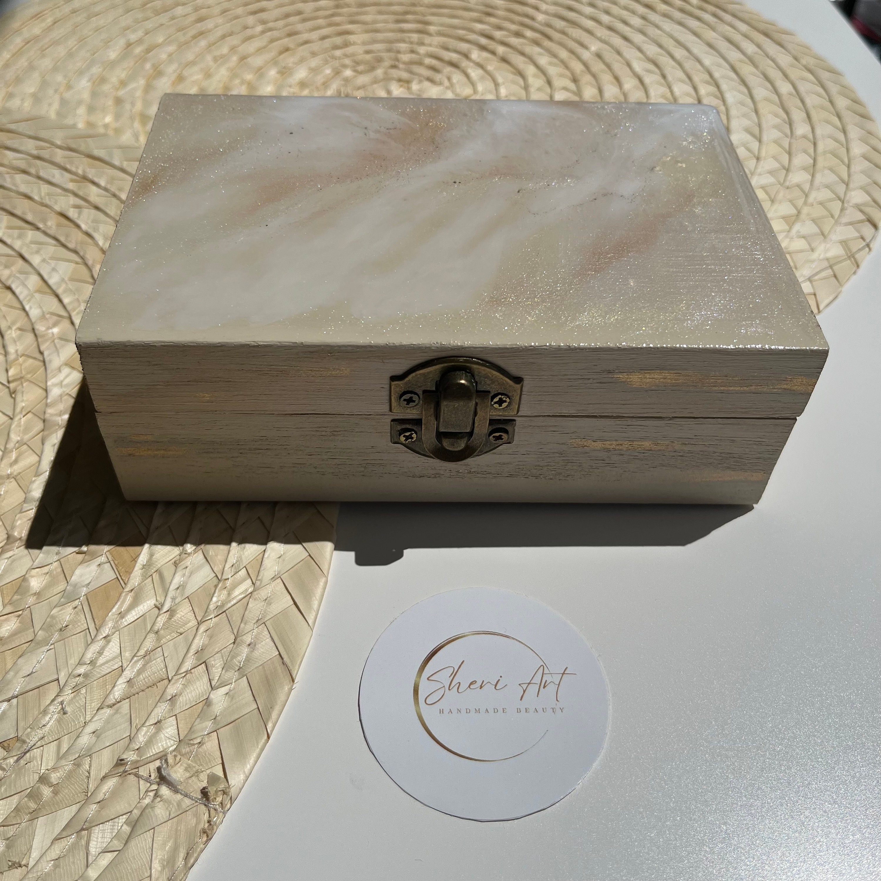 Stone Design Jewelry Box, Resin Art Jewelry Box, Jewelry Box, Resin Box ...