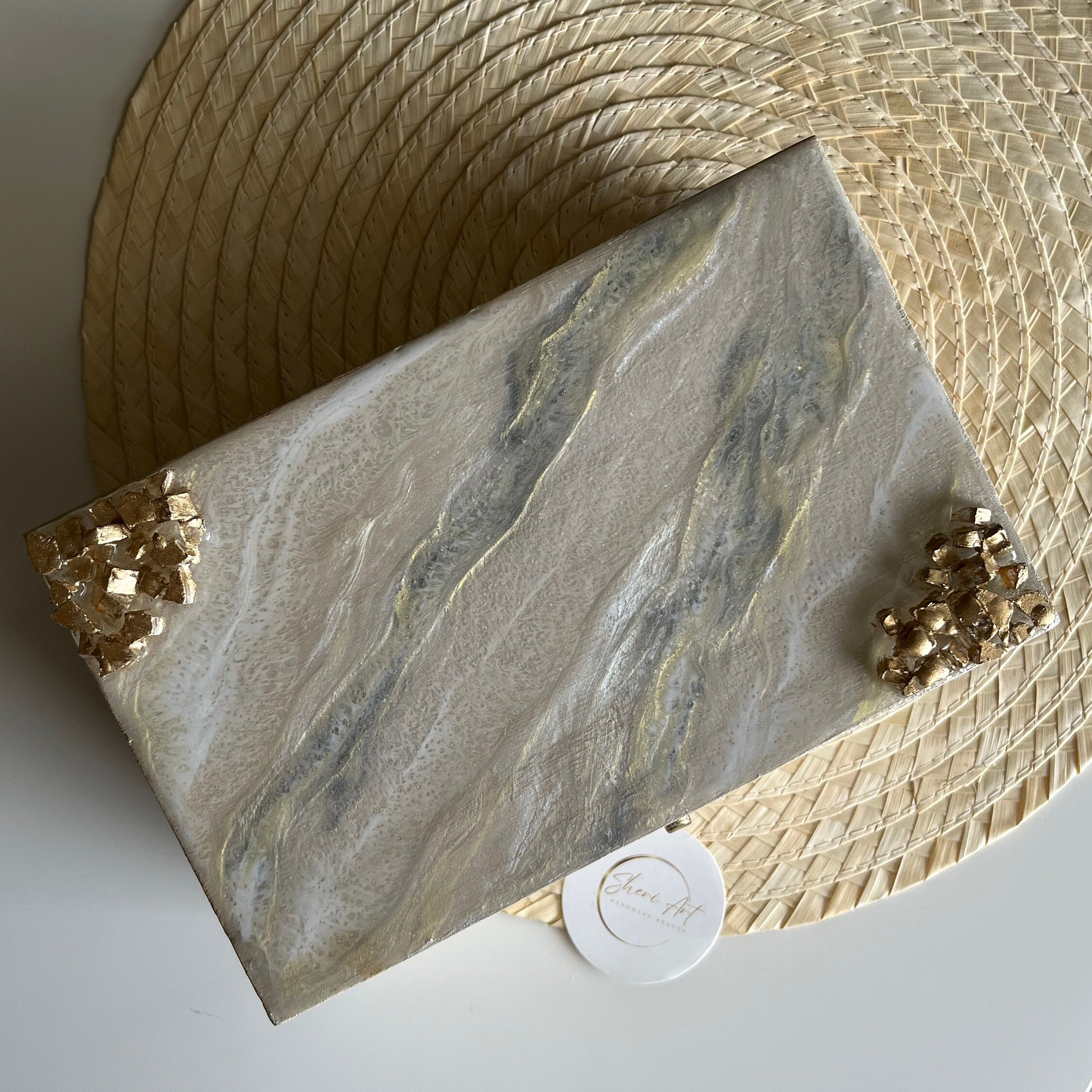 Stone Design Jewelry Box, Resin Art Jewelry Box, Jewelry Box, Resin Box ...