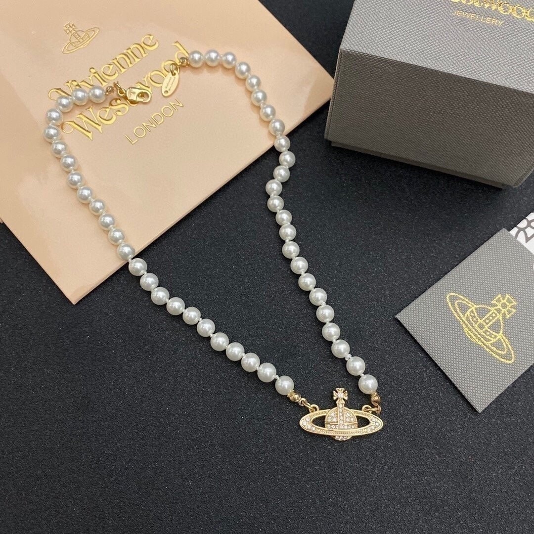 Collier de perles Vivienne Westwood Collier de perles Saturne - Etsy France