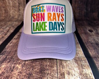 Lake Days and Boat Waves Trucker Hat - Etsy