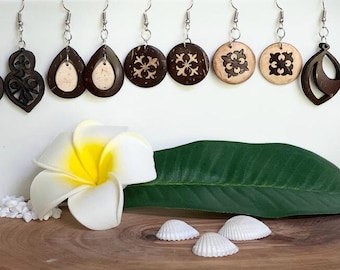 Coconut Shell Necklace & Earrings Set, Handmade, Beach / Island Style ...