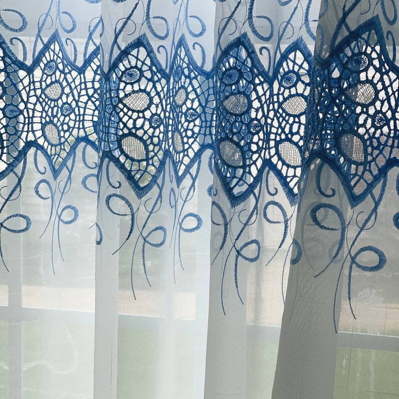 Embroidered Sheer Curtains - Etsy