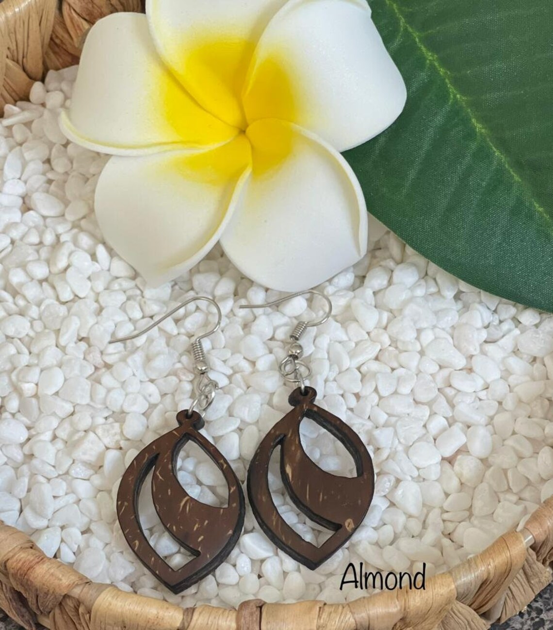 Coconut Shell Earrings, Handmade, Beach / Island Style, Eco Friendly ...