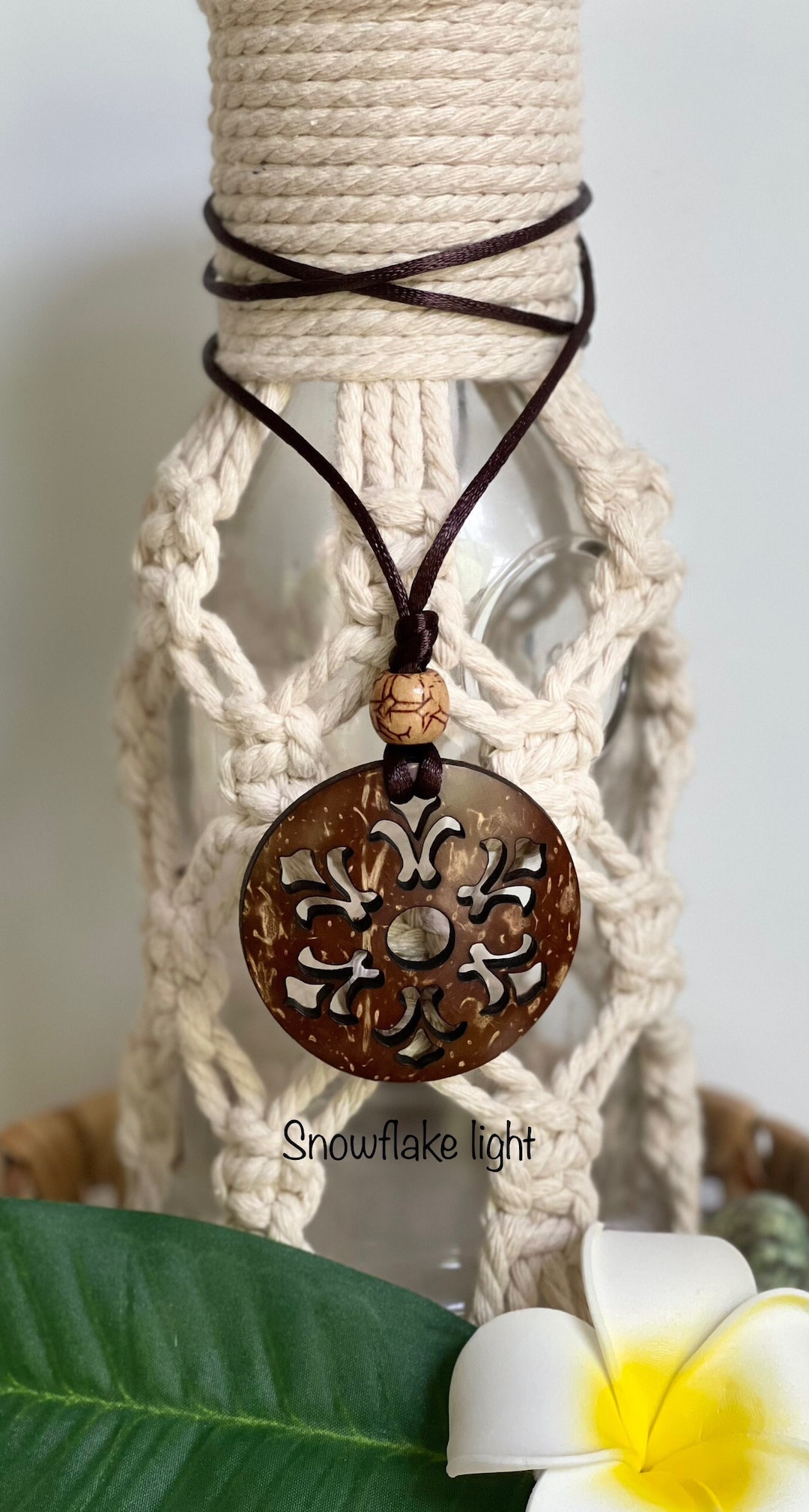 Coconut Shell Necklace W Pendant, Handmade, Beach / Island Style, Eco ...