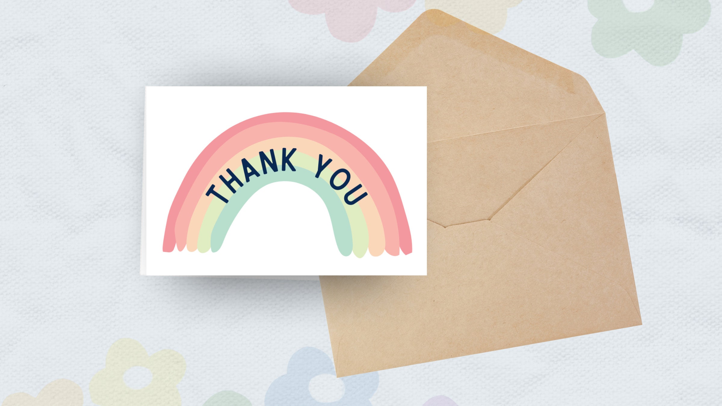 Printable Thank You Card - Boho Rainbow Design - Etsy