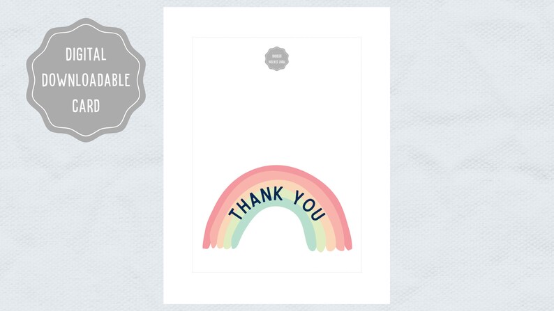 Printable Thank You Card Boho Rainbow Design - Etsy