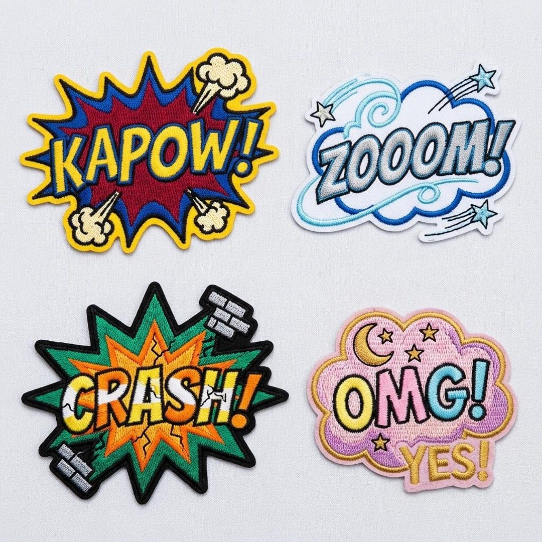 Custom Comic Patch Set Iron on Embroidered Patches Funny Cartoon Pop ...