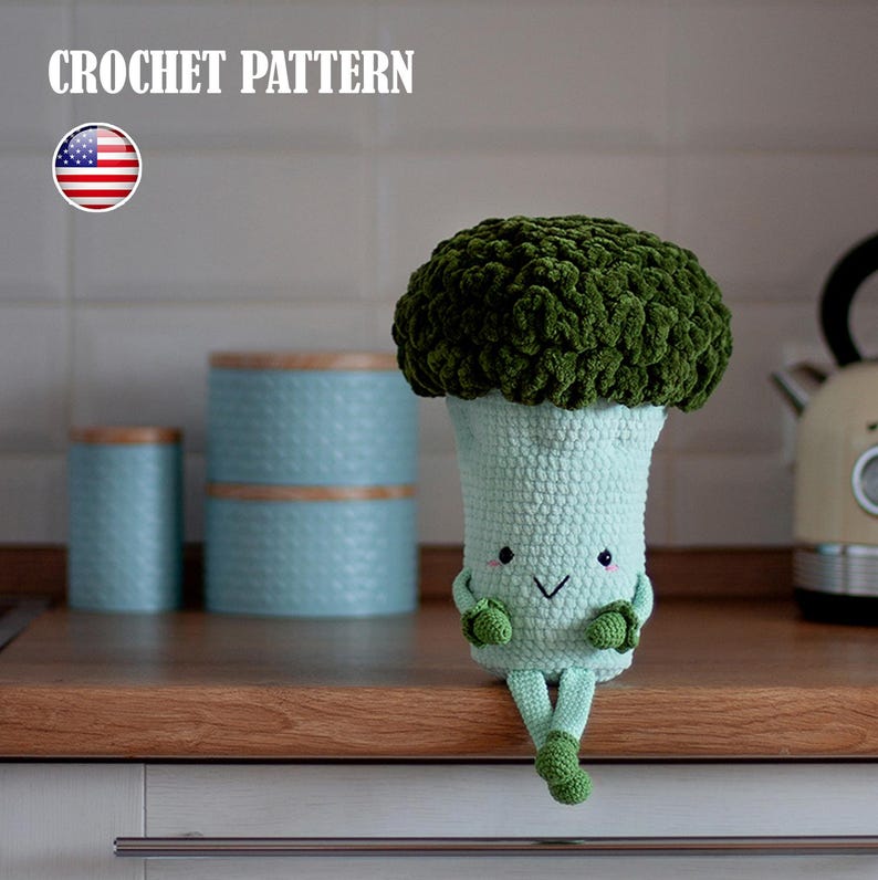 Amigurumi Pattern Crochet Plus Broccoli, Amigurumi Broccoli, Crochet ...