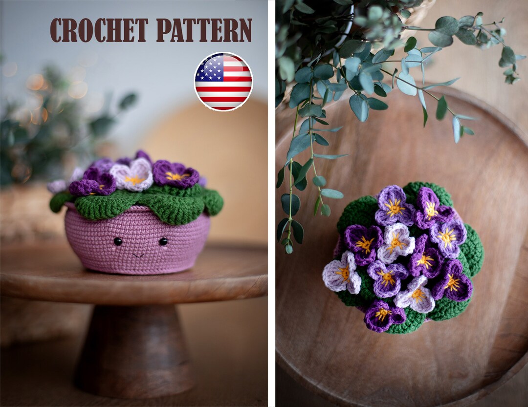 Amigurumi Pattern Crochet Violet in Pot, Amigurumi Violet, Amigurumi ...