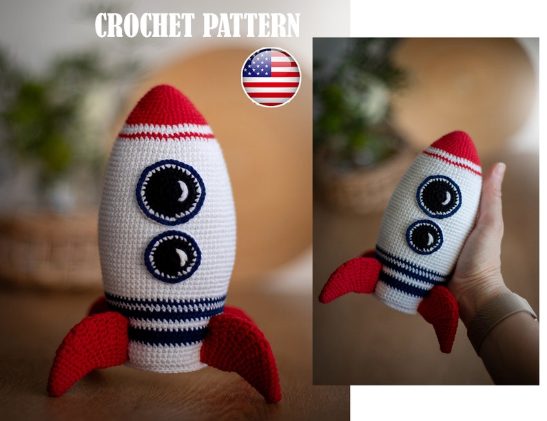 Amigurumi Pattern Crochet Rocket Amigurumi Cosmonautics Day - Etsy