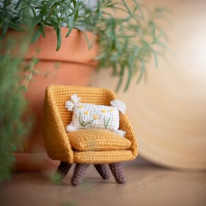 Crochet Armchair and Pillow, Amigurumi Pattern, Miniature Furniture ...