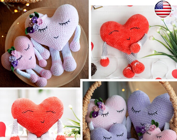 Personalized Valentine's Heart | Valentine's Plushie | Crochet Stuffie | Gift for Kid, Boyfriend ...