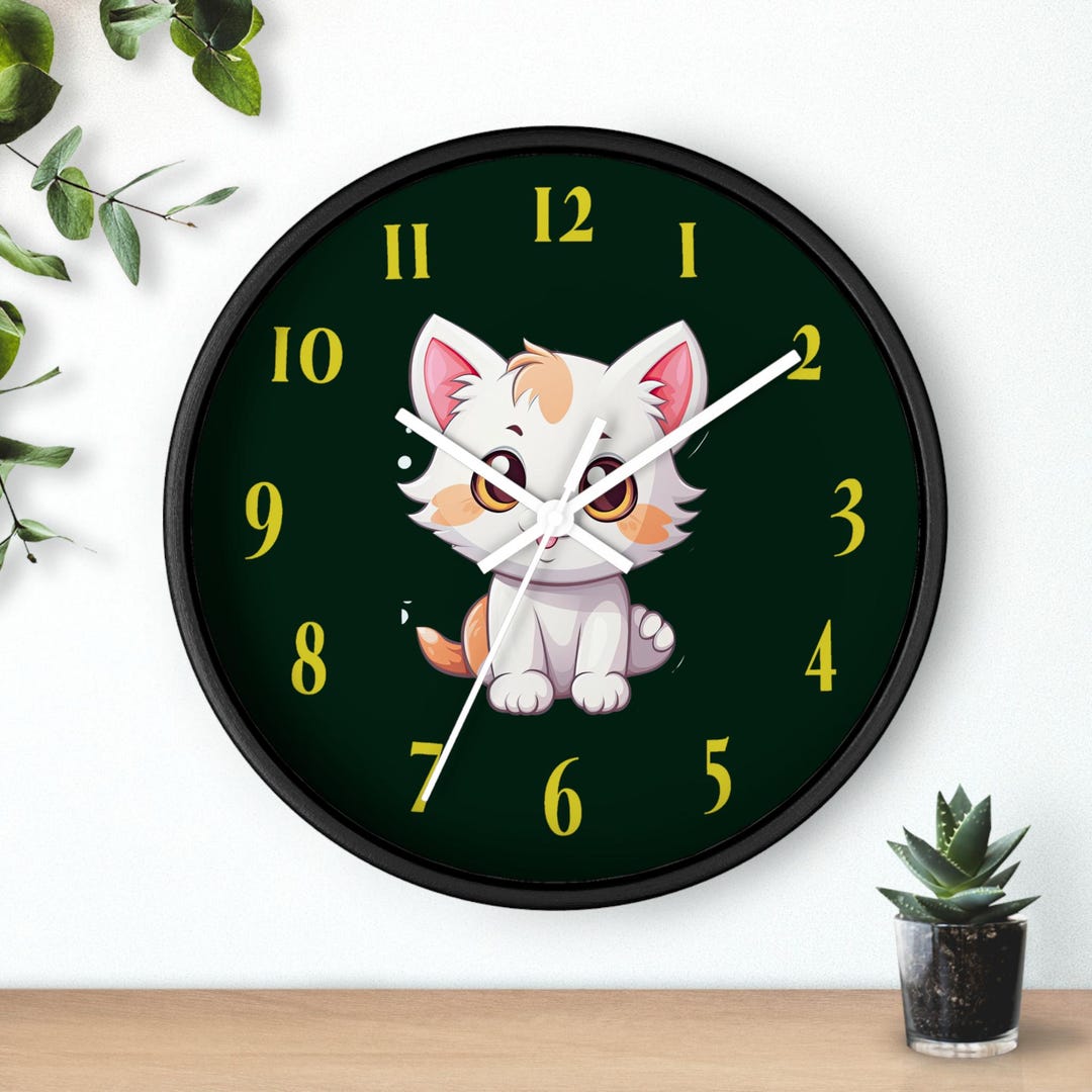 Cat Clock Gift Clock, Walls Clock Clock, Clock Wall Clocks, Clock for Him, Sanvalentine Gift ...