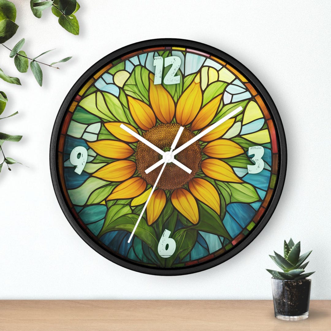 Sunflower Clock Gift Clock, Walls Clock Clock, Clock Wall Clocks, Clock ...