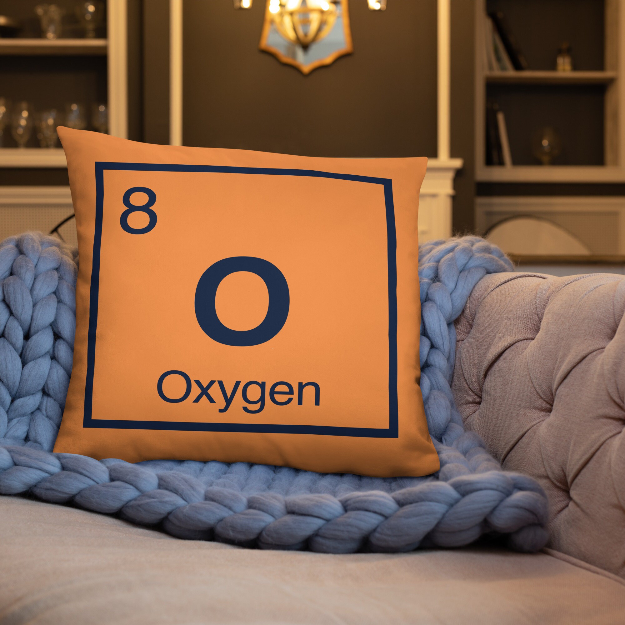 Periodic Table Elements Throw Pillow, 2 Sizes, Customizable, Science ...