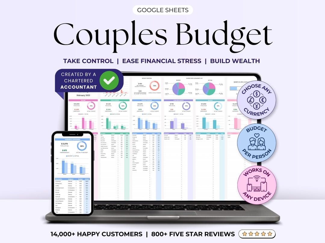 Couples Budget Spreadsheet Monthly Couple Budget Template Google Sheets ...