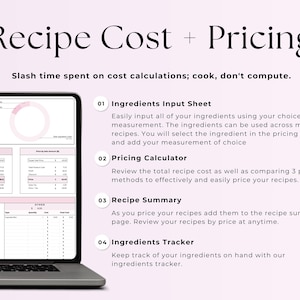 Recipe Cost and Pricing Calculator, Order Tracker Home Baker Business ...