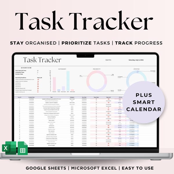 Excel Task Priority Tracker, to Do List Template, Task Tracker Excel ...