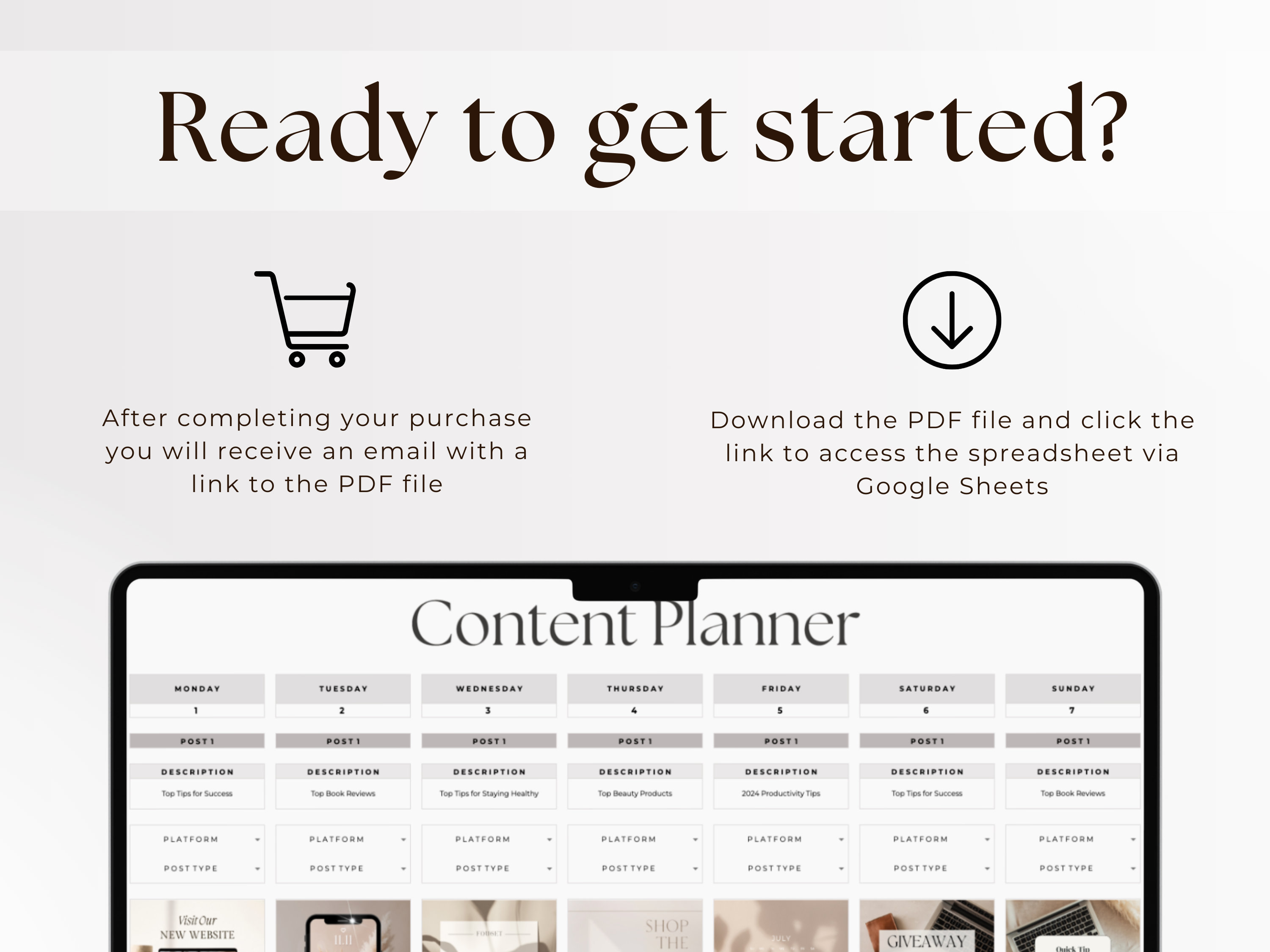 Google Sheets Content Calendar for Social Media, Yearly Content ...
