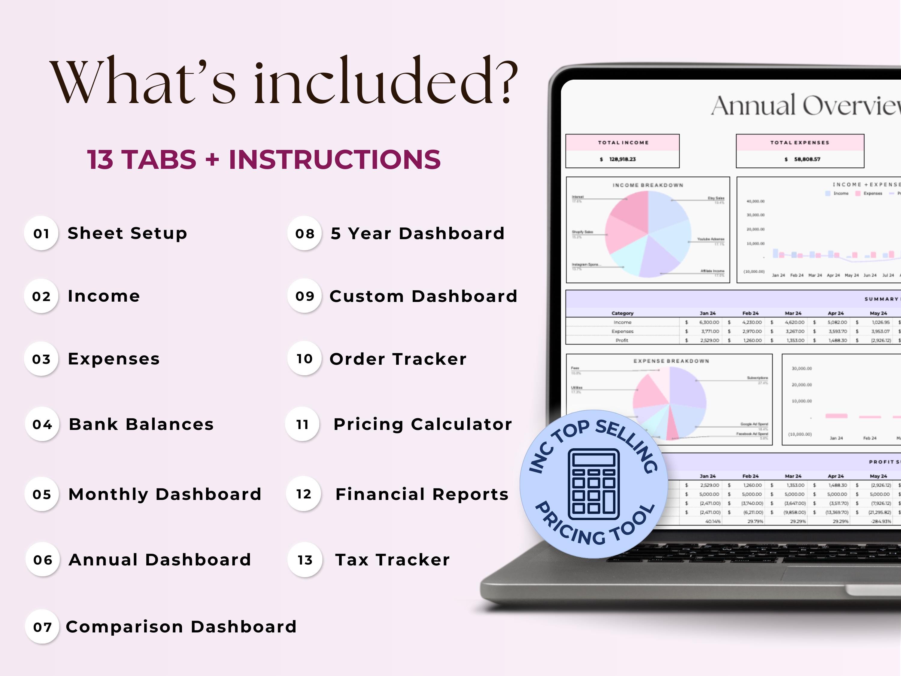 Home Baker Recipe Cost Pricing Calculator Bookkeeping Spreadsheet Excel ...